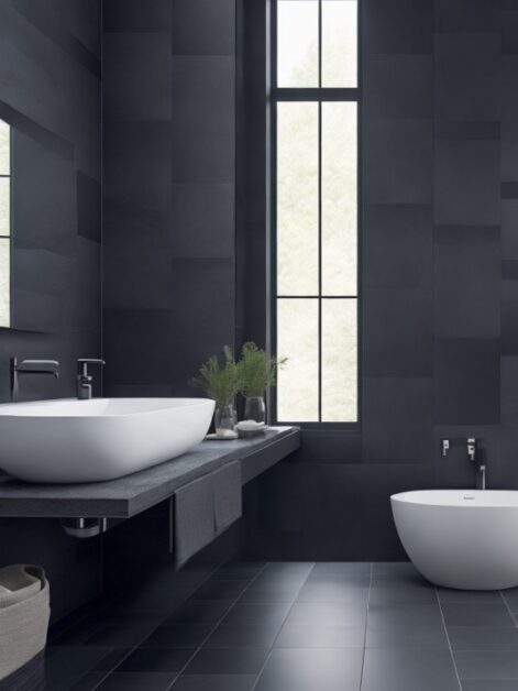 30 New Dark Bathroom Floor Tile Ideas: Modern and Minimal
