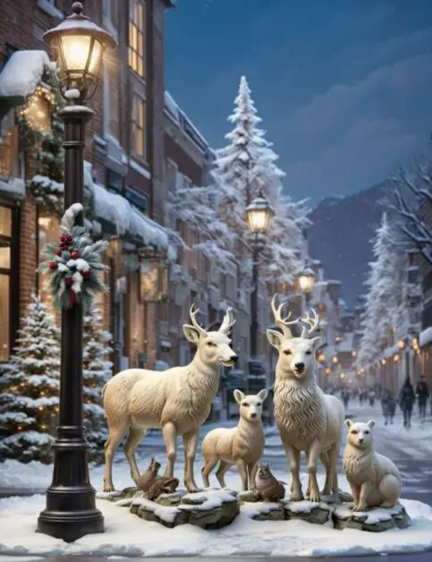 20 Magical Christmas Decoration Ideas for Street Light Poles
