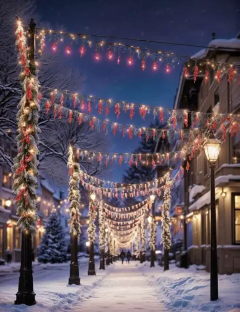 20 Magical Christmas Decoration Ideas for Street Light Poles
