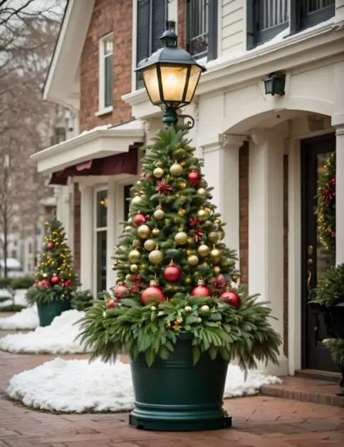 20 Magical Christmas Decoration Ideas for Street Light Poles