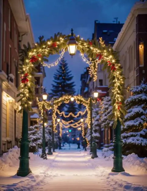 20 Magical Christmas Decoration Ideas for Street Light Poles