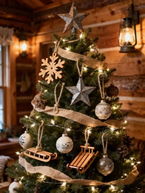 34 Charming Rustic Christmas Tree Decoration Ideas in 2023