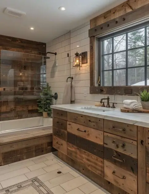 35 Charming Farmhouse Single Sink Bathroom Vanity Ideas