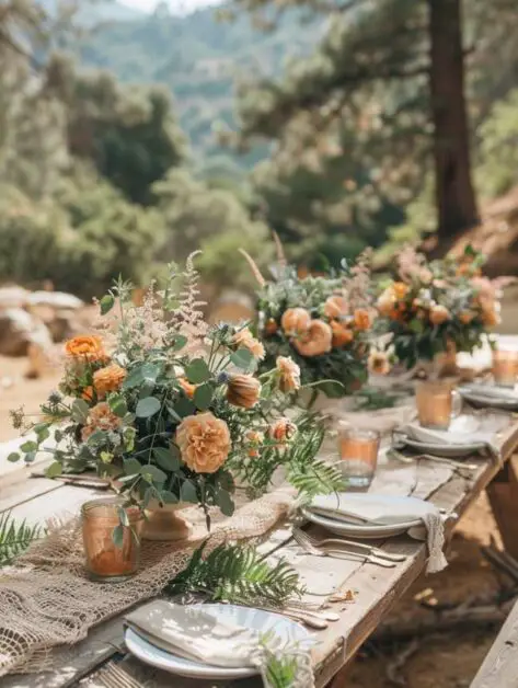 Charming Outdoor Rustic Wedding Reception Decor Ideas