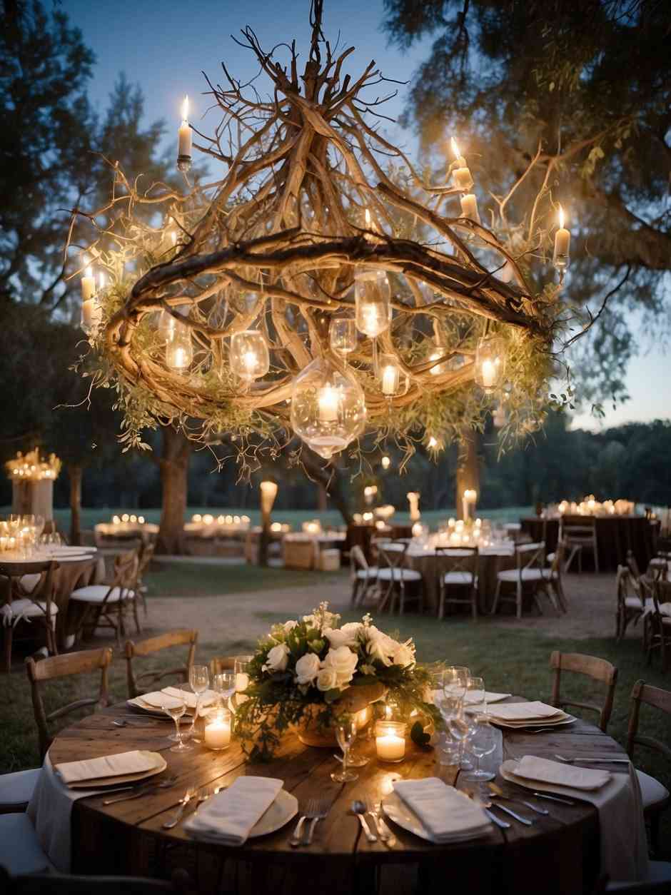 Charming Outdoor Rustic Wedding Reception Decor Ideas