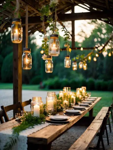 Charming Outdoor Rustic Wedding Reception Decor Ideas