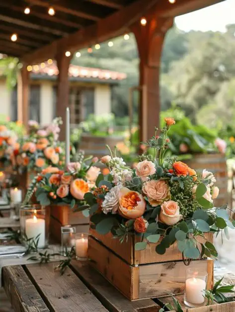 Charming Outdoor Rustic Wedding Reception Decor Ideas