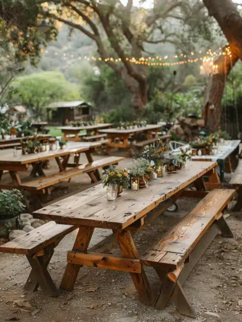 Charming Outdoor Rustic Wedding Reception Decor Ideas