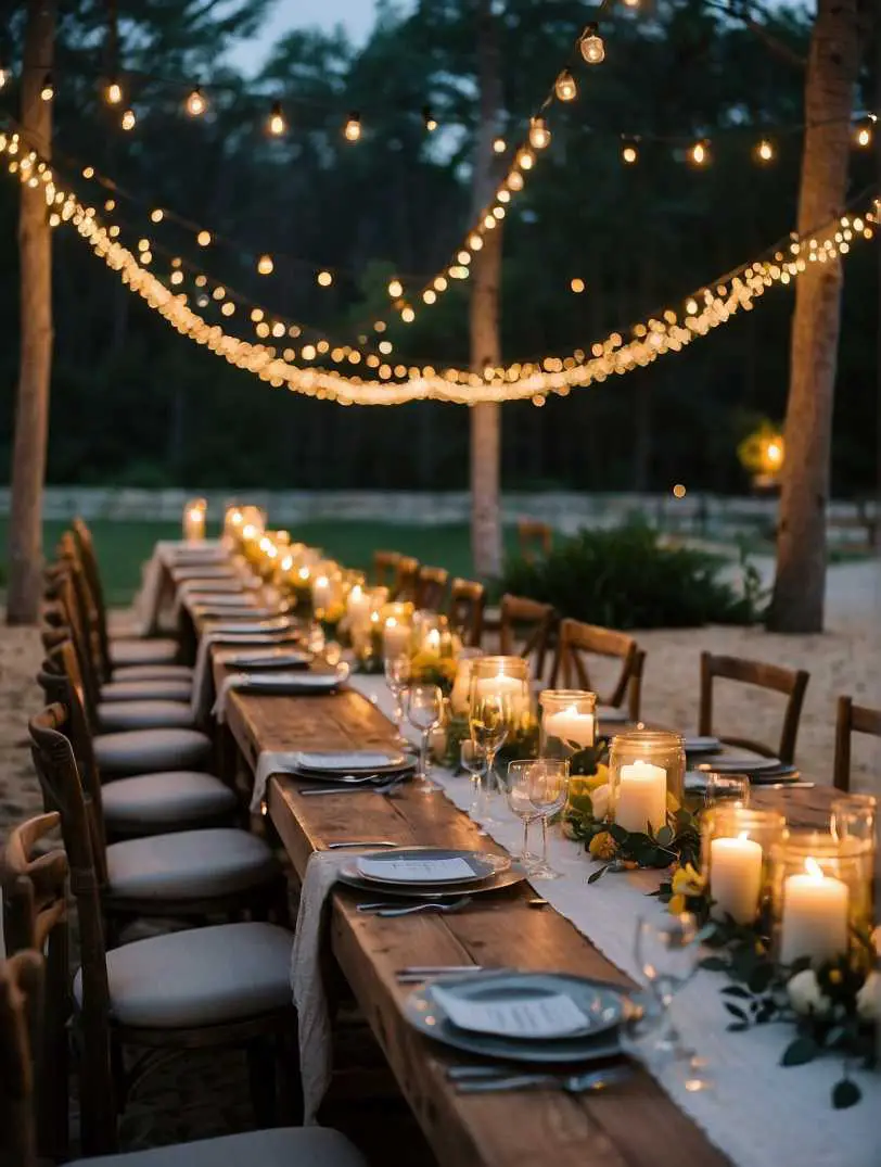 Charming Outdoor Rustic Wedding Reception Decor Ideas