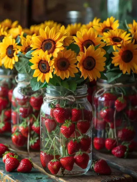 20 Creative Strawberry Centerpiece Ideas with Flowers