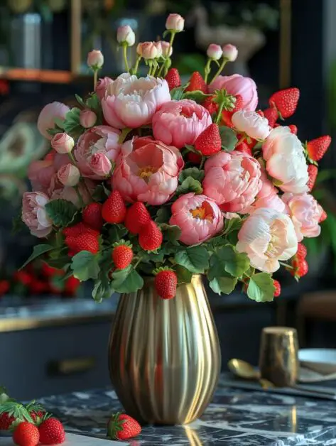 20 Creative Strawberry Centerpiece Ideas with Flowers