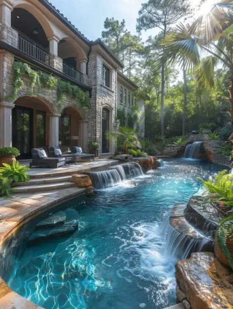 47 Stunning Small Backyard Pool Ideas with Waterfall in 2024
