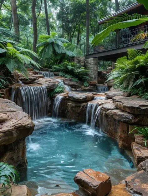 47 Stunning Small Backyard Pool Ideas with Waterfall in 2024