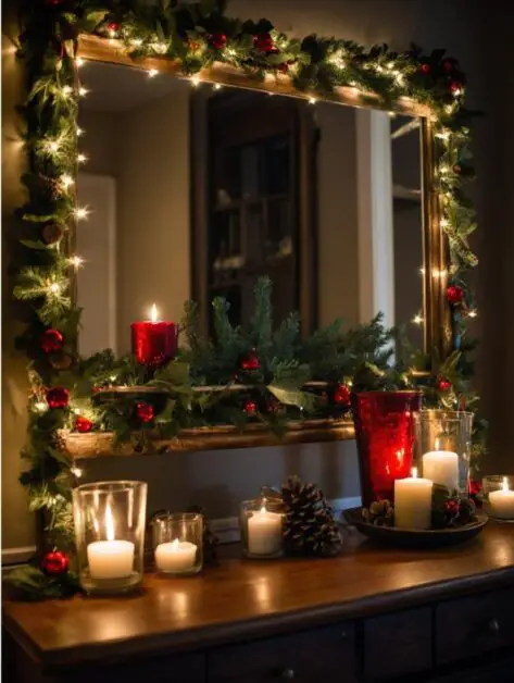 22 Stunning Mirror Decorating Ideas for Christmas Festivities