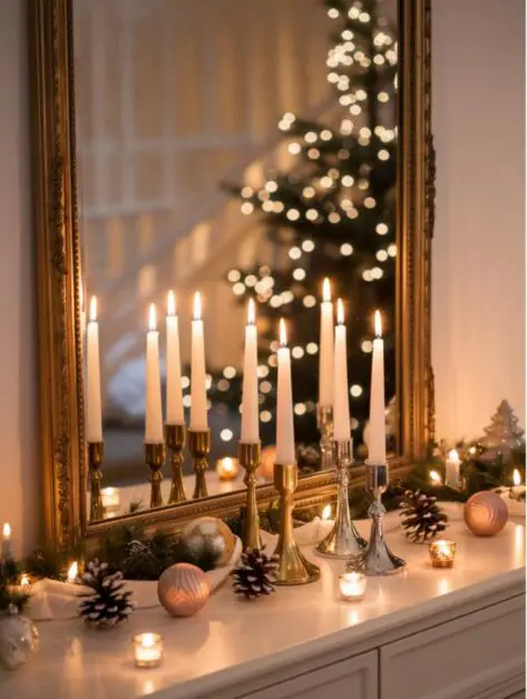 22 Stunning Mirror Decorating Ideas for Christmas Festivities