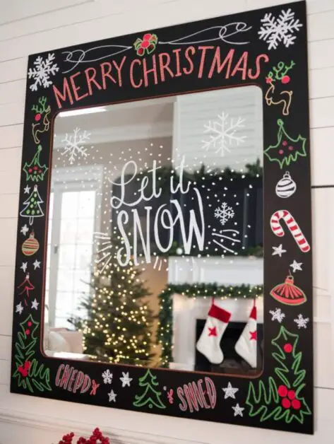 22 Stunning Mirror Decorating Ideas for Christmas Festivities
