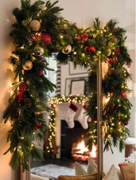 22 Stunning Mirror Decorating Ideas for Christmas Festivities