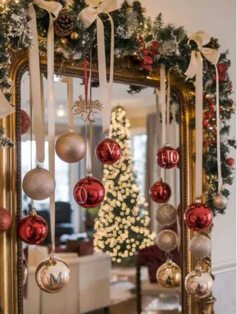 22 Stunning Mirror Decorating Ideas for Christmas Festivities