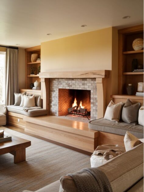 30 Inspiring Fireplace Wooden Hearth Ideas