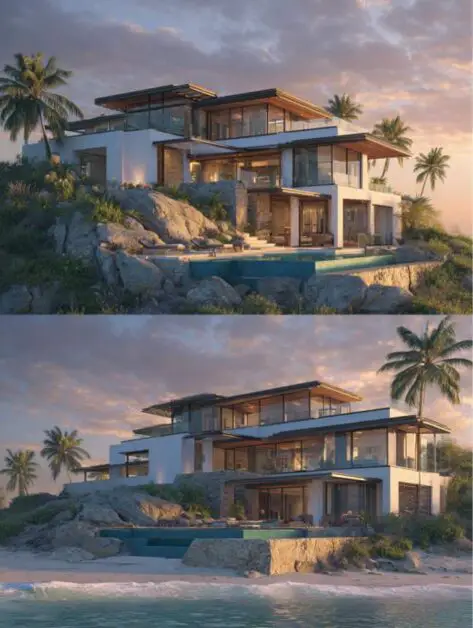 39+ Modern Beach Mansion House Design Ideas