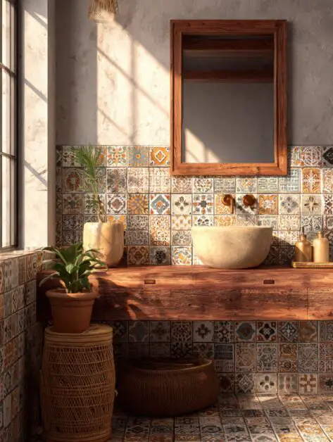 79 Modern Boho Bathroom Tile Ideas