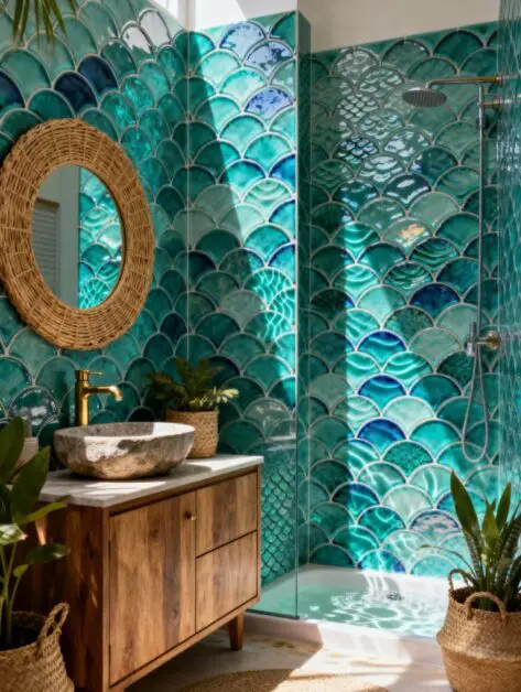 79 Modern Boho Bathroom Tile Ideas