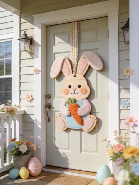 58 Adorable Easter Bunny Door Decoration Ideas